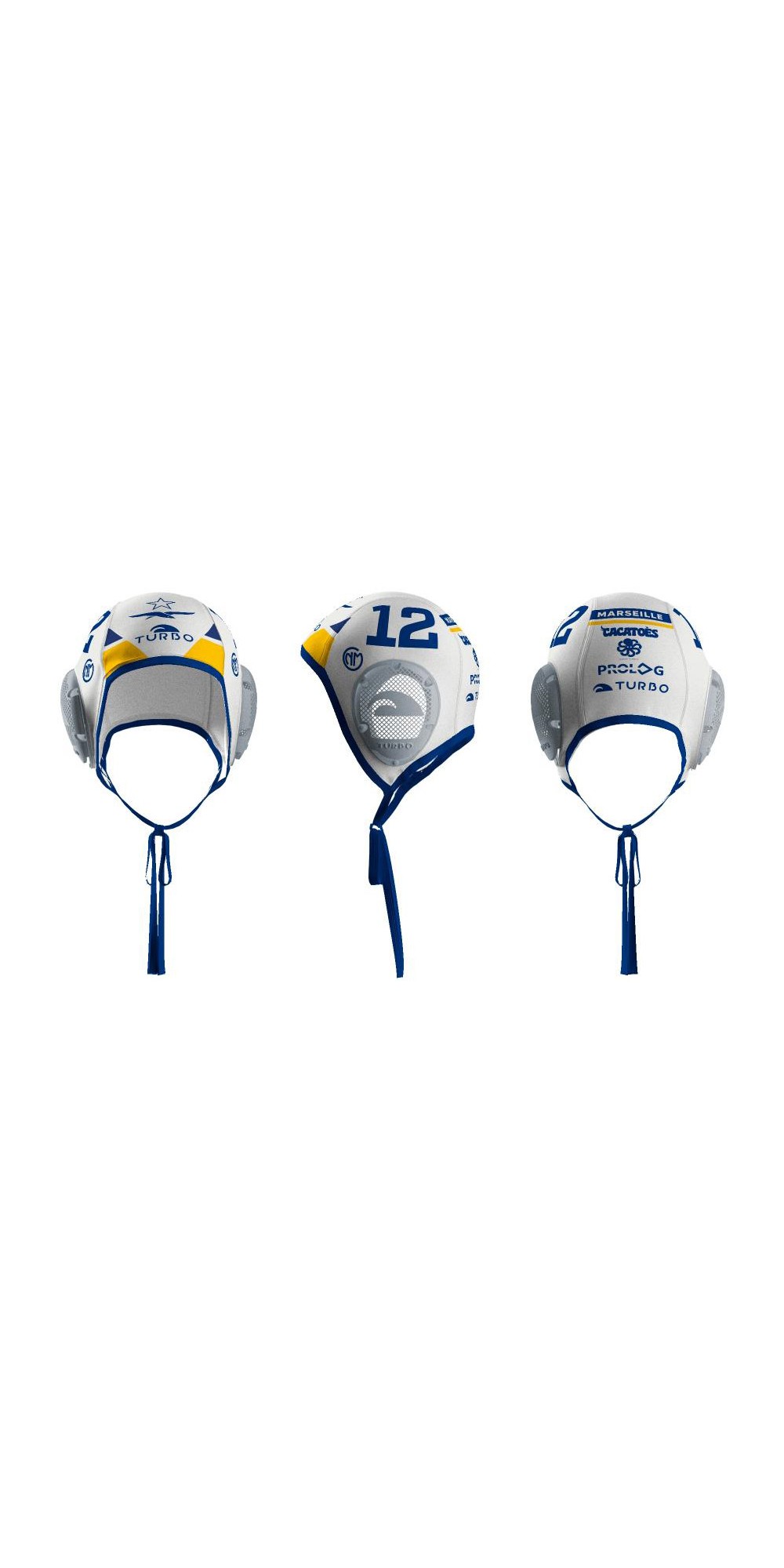 Bonnet Water-Polo Classique CN Marseille Officiel Blanc (3 Semaines)